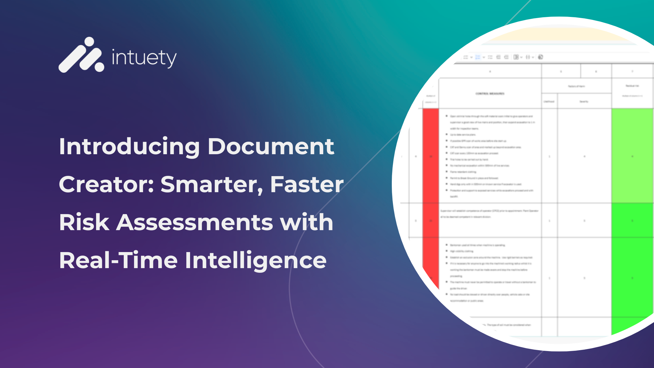Document Creator – Intuety Real-Time Risk Assessment Software